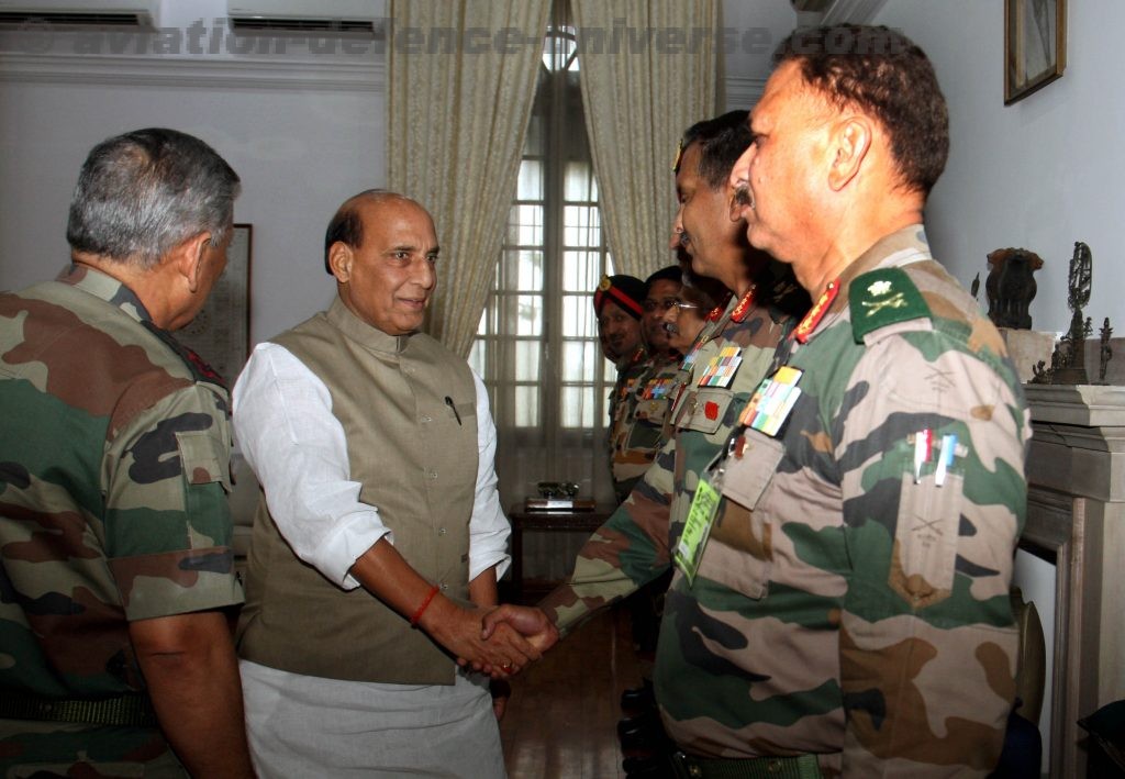 Indian Defence Minister meets COAS, VCOAS and Army Commanders