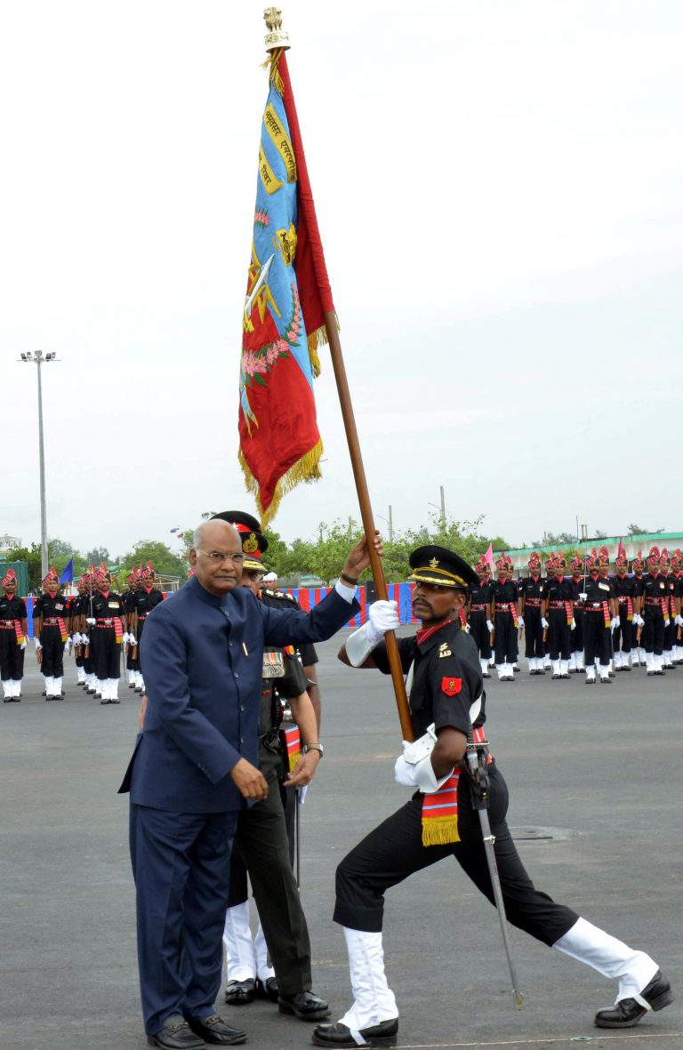 President Of India Presents Colours To Corps Of Army Air Defence