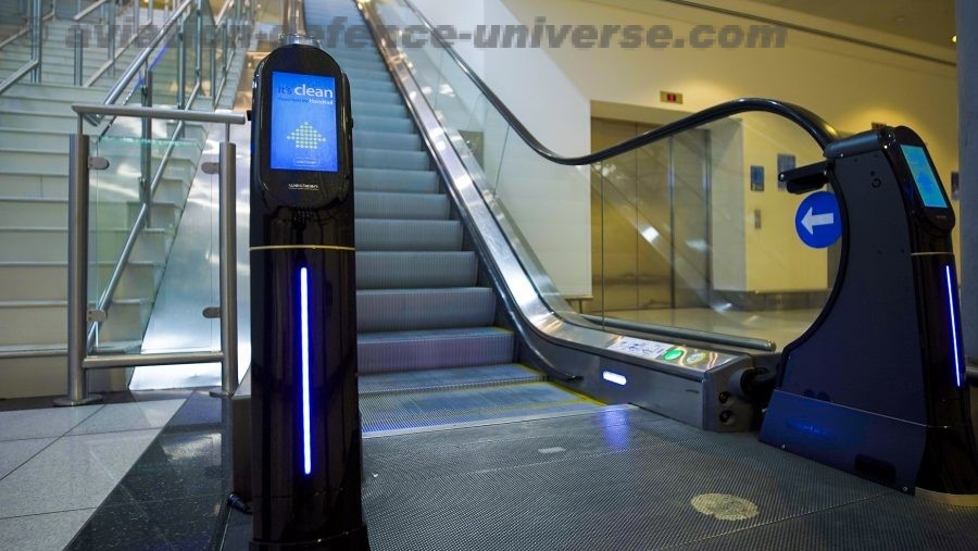 Self cleaning handrails on escalators - ADU - Aviation Defence Universe