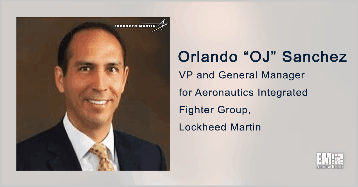 Lockheed Martin Names OJ Sanchez New Leader For Fighter Program