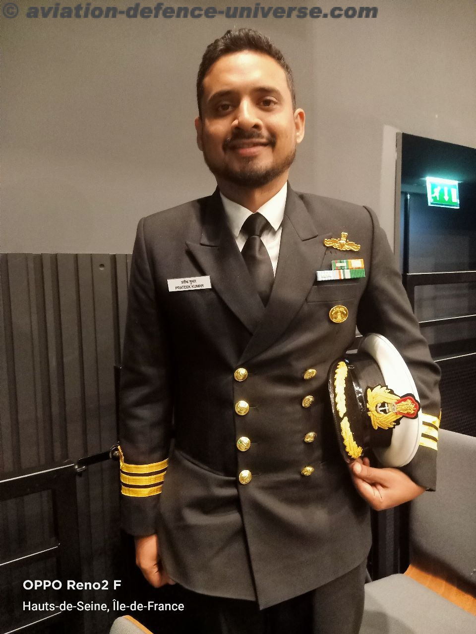 Cdr. P Kumar Indian Navy leading the Indian Naval contingent