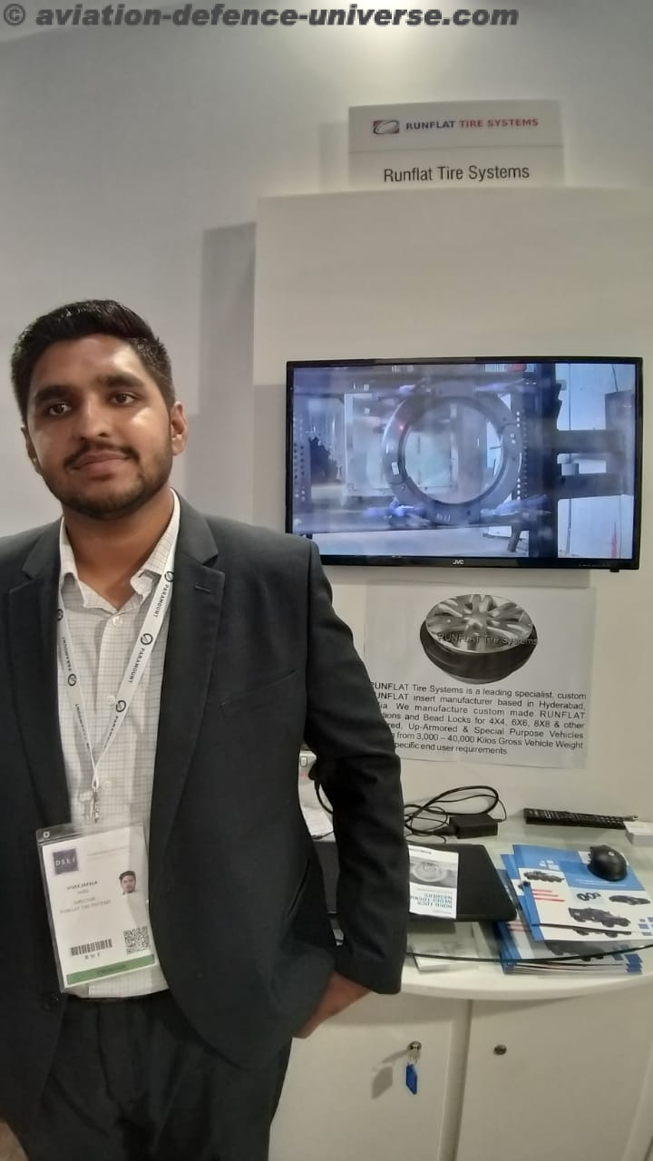 ADU speaking with Vivek Japala Director Runflat Tire Systems at DSEi ...