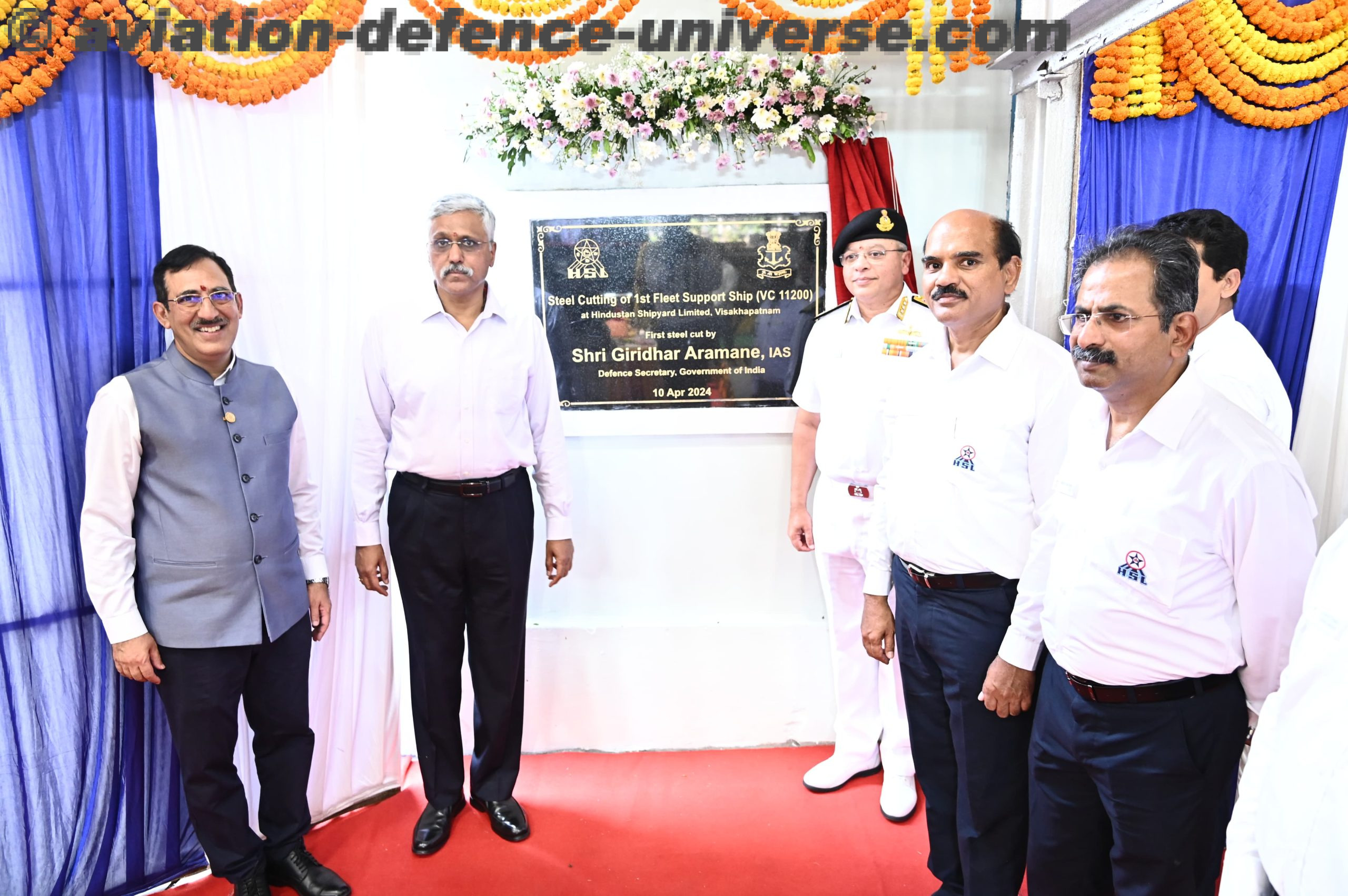 Steel Cutting of Indian Navy's first fleet support ship at Hindustan ...