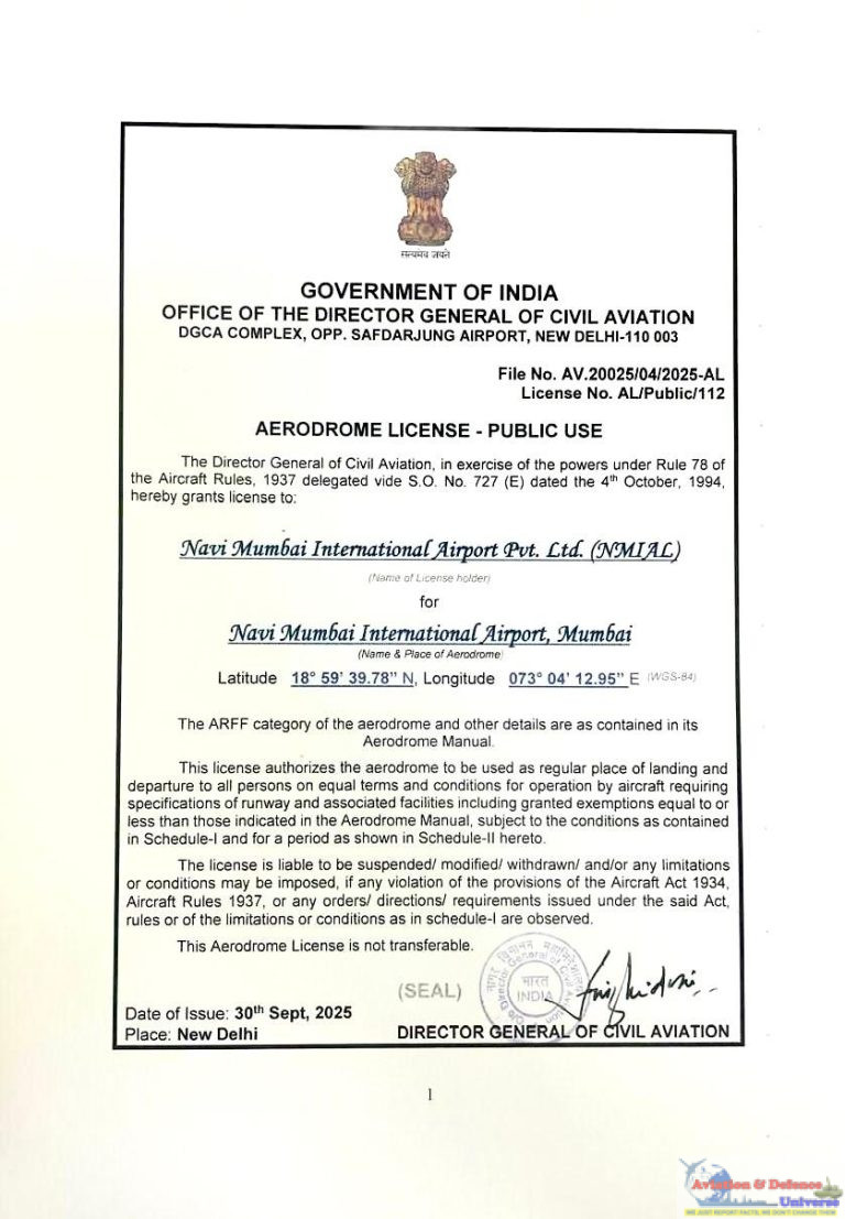 Navi Mumbai International Airport Aerodrome License.docx - ADU ...