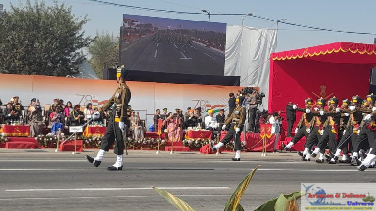 Soldiers marching down Mahal Road Jaipur